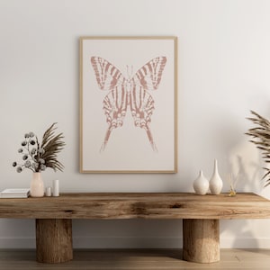 Butterfly Art Print Boho Wall Art Neutral Butterfly Art - Etsy