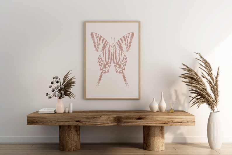 Butterfly Art Print Boho Wall Art Neutral Butterfly Art - Etsy