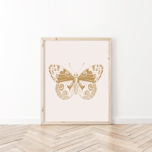Butterfly Art Print, Boho Wall Art, Neutral Butterfly Art, Digital ...