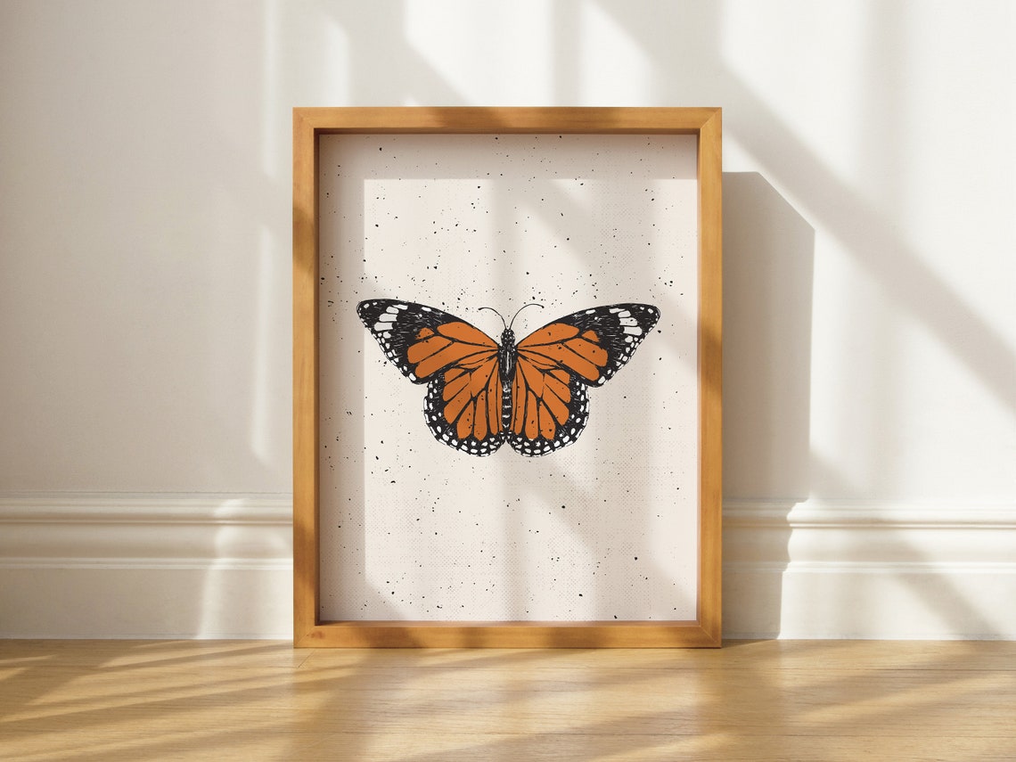 Monarch Butterfly Print, Monarch Printable, Boho Butterfly, Butterfly ...