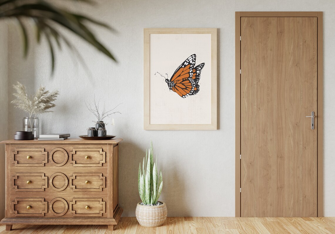Monarch Butterfly Print, Monarch Printable, Boho Butterfly, Butterfly ...