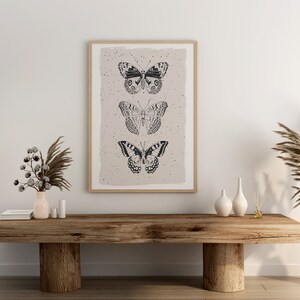 Neutral Butterfly Print, Boho Butterflies, Neutral Wall Art, Digital ...