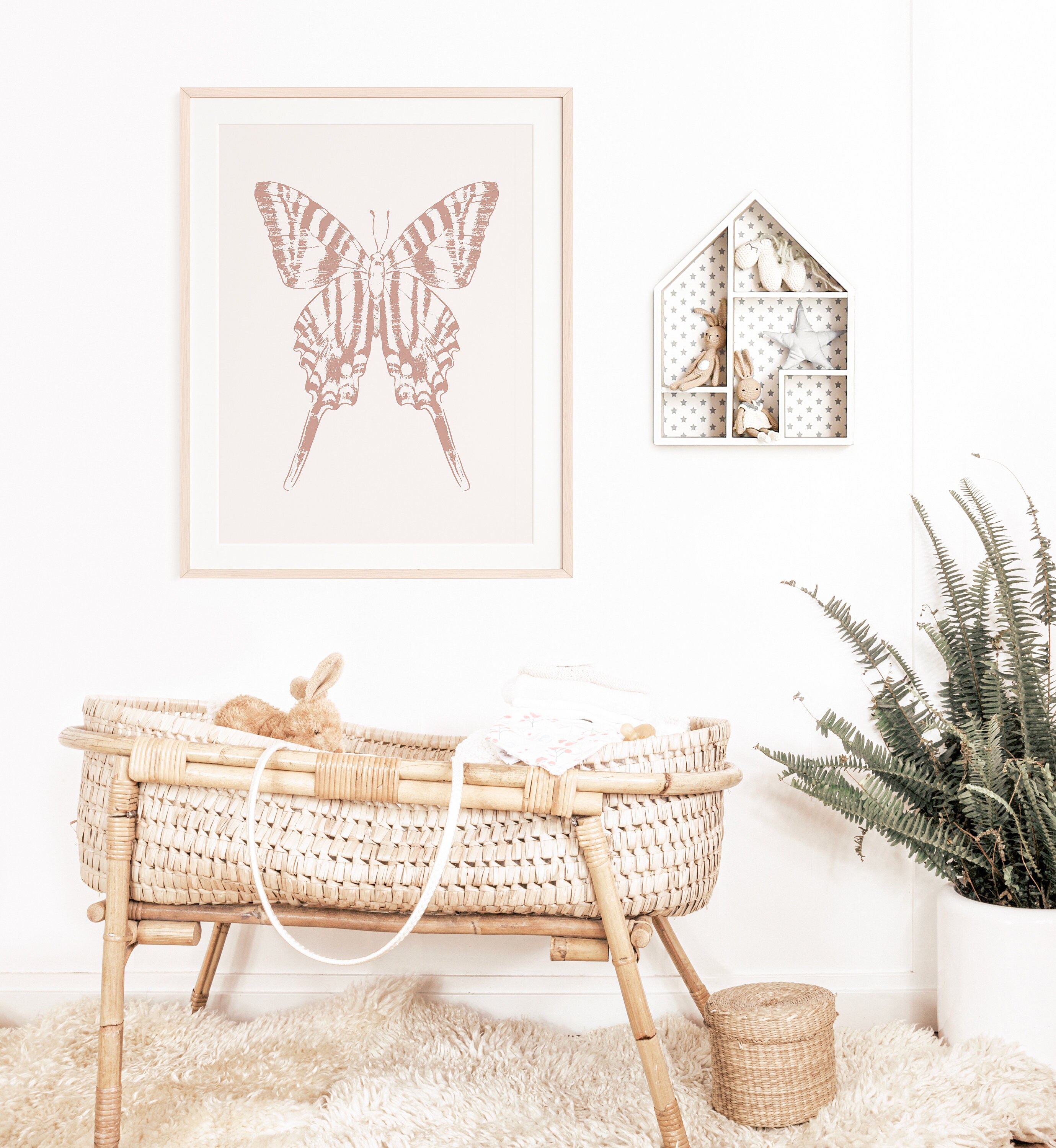 Butterfly Art Print Boho Wall Art Neutral Butterfly Art - Etsy