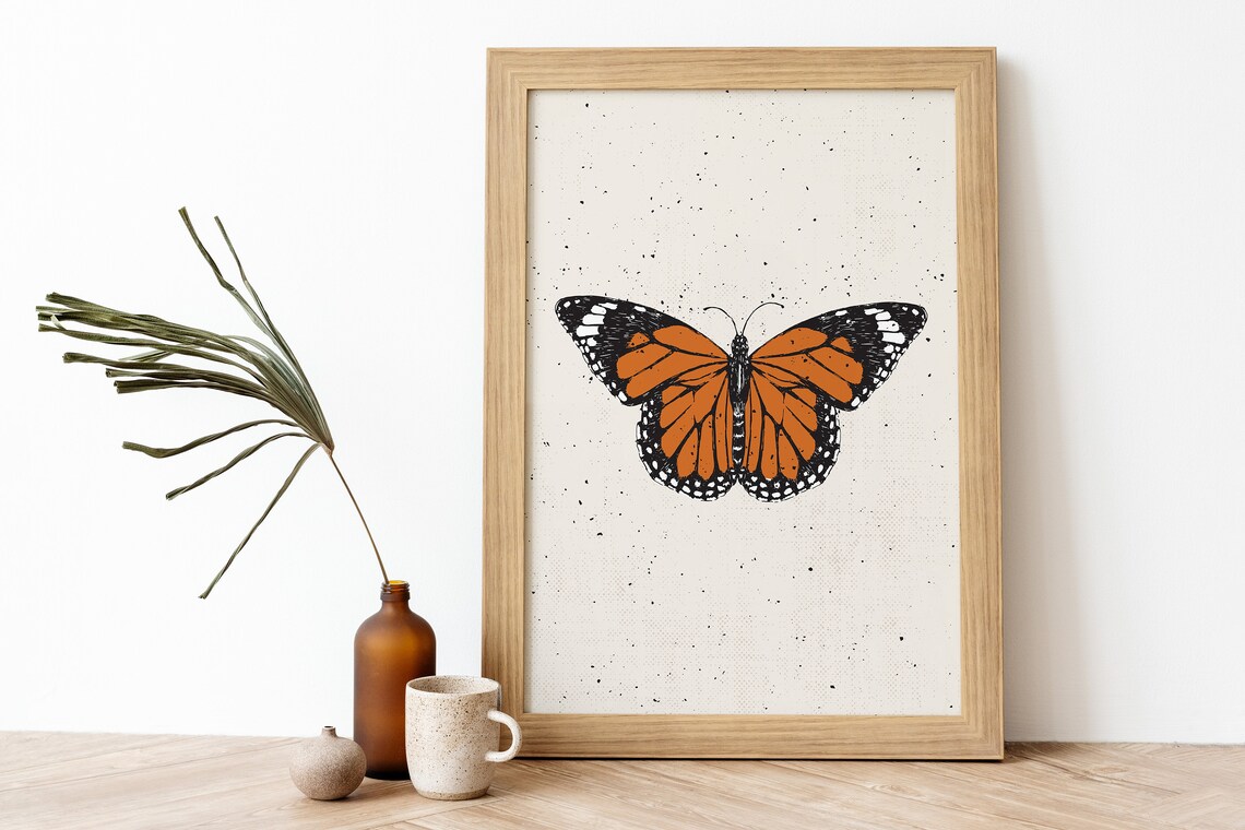 Monarch Butterfly Print, Monarch Printable, Boho Butterfly, Butterfly ...
