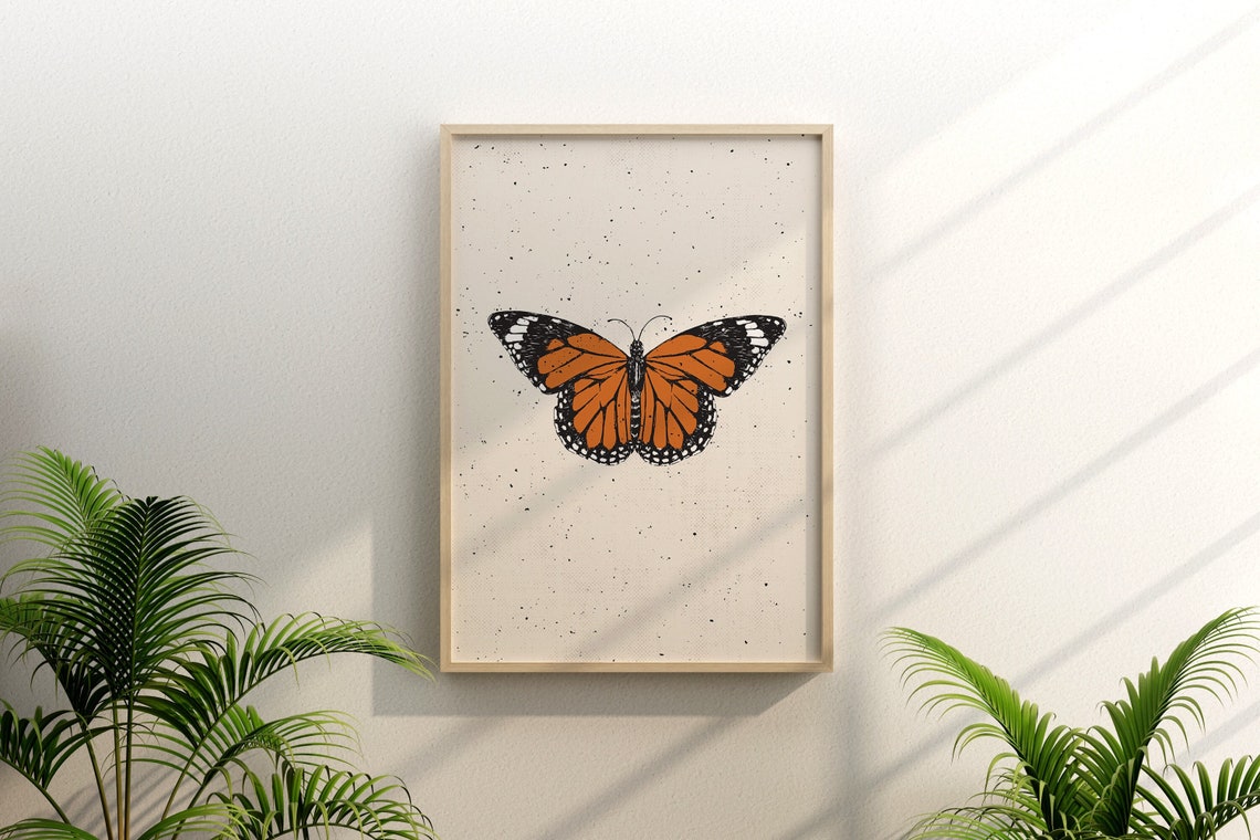 Monarch Butterfly Print, Monarch Printable, Boho Butterfly, Butterfly ...