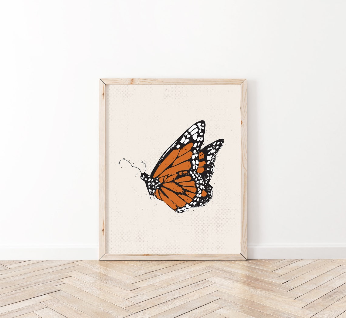 Monarch Butterfly Print, Monarch Printable, Boho Butterfly, Butterfly ...