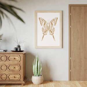 Butterfly Art Print, Boho Wall Art, Neutral Butterfly Art, Digital ...
