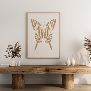 Butterfly Art Print, Boho Wall Art, Neutral Butterfly Art, Digital ...