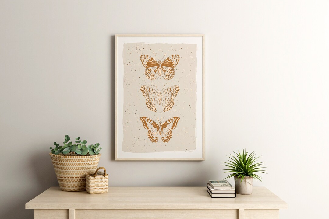 Neutral Butterflies, Boho Butterflies, Butterfly Poster Download, Dorm ...