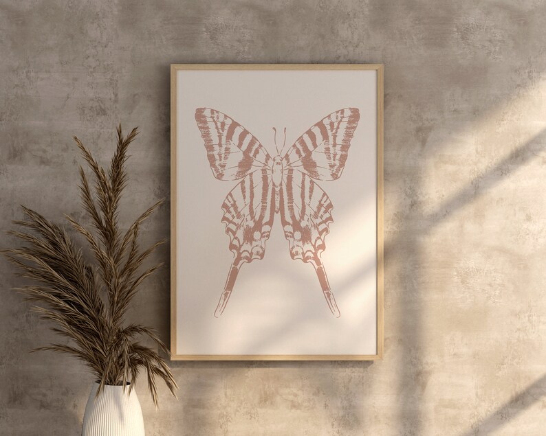 Butterfly Art Print Boho Wall Art Neutral Butterfly Art - Etsy