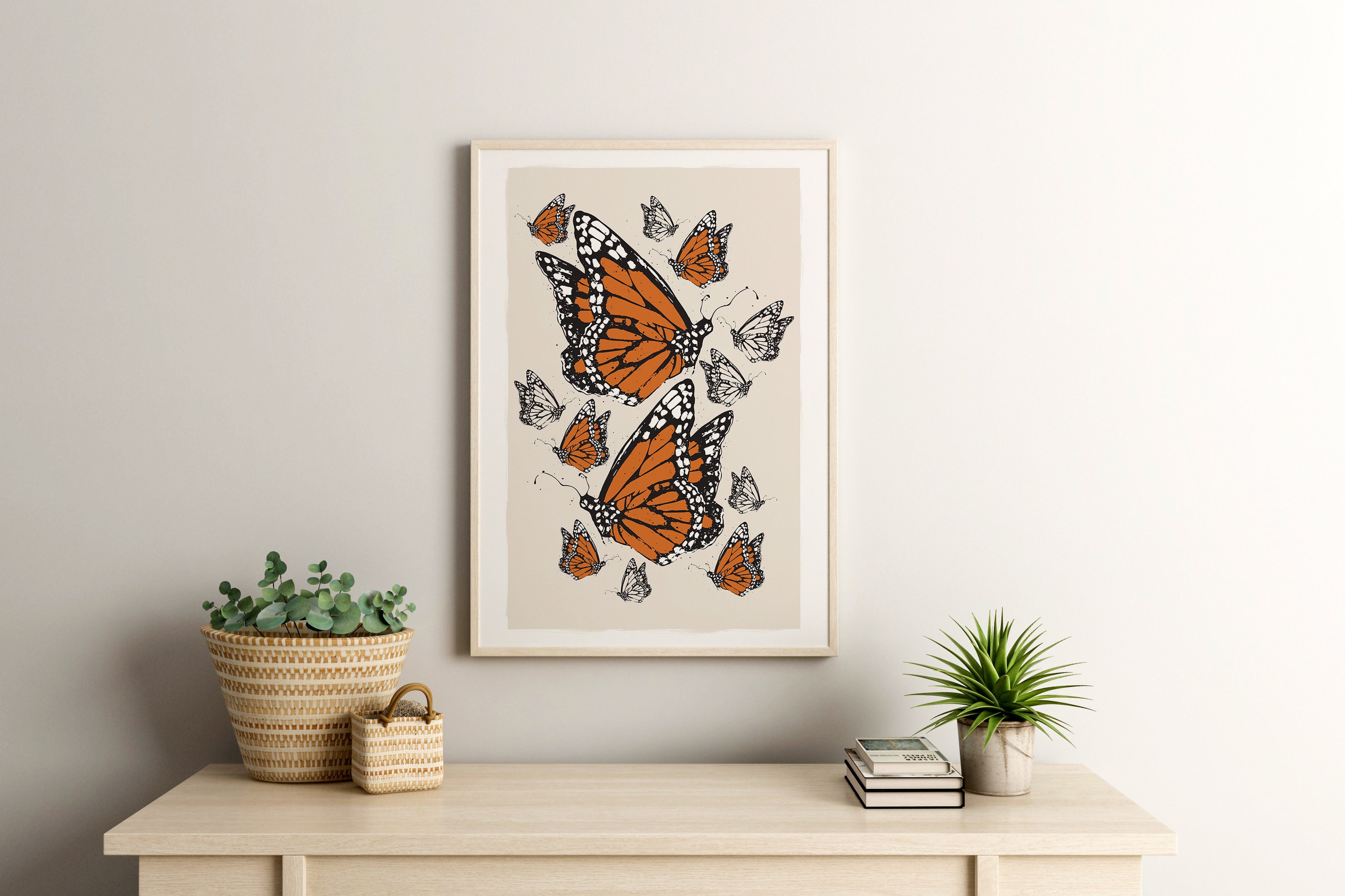 Monarch Butterfly Print, Monarch Printable, Boho Butterfly, Butterfly ...