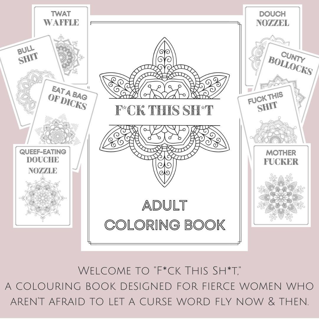 Personalised Adult Colouring in Book, Curse Words, Funny, Printable ...