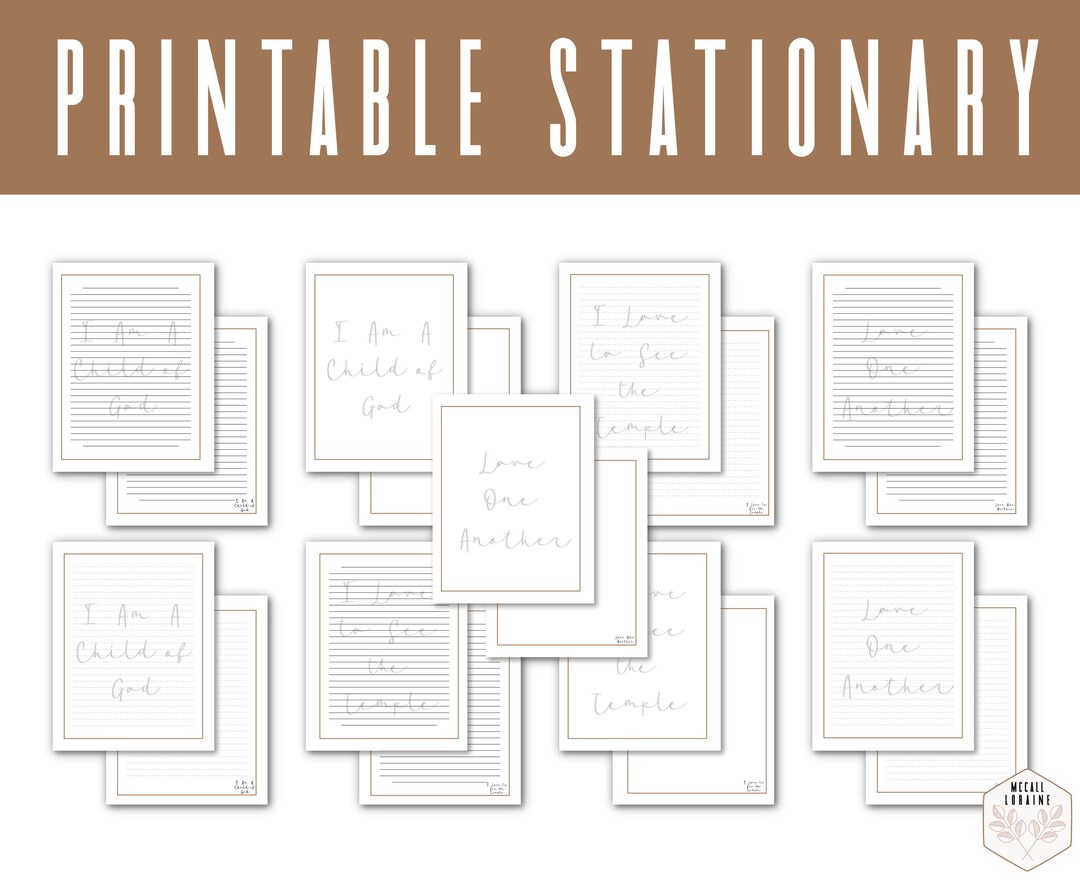 LDS Primary Song Stationary - Digital Stationary - Etsy