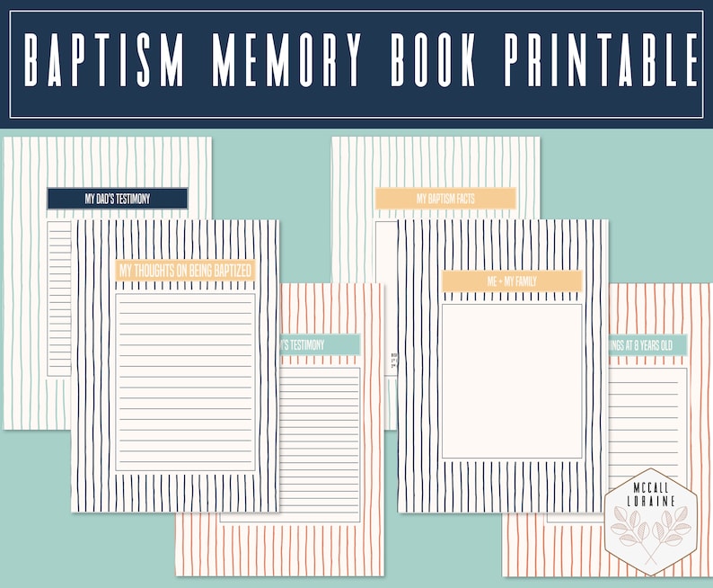 LDS Baptism Memory Book Printable 8"x10" - Etsy
