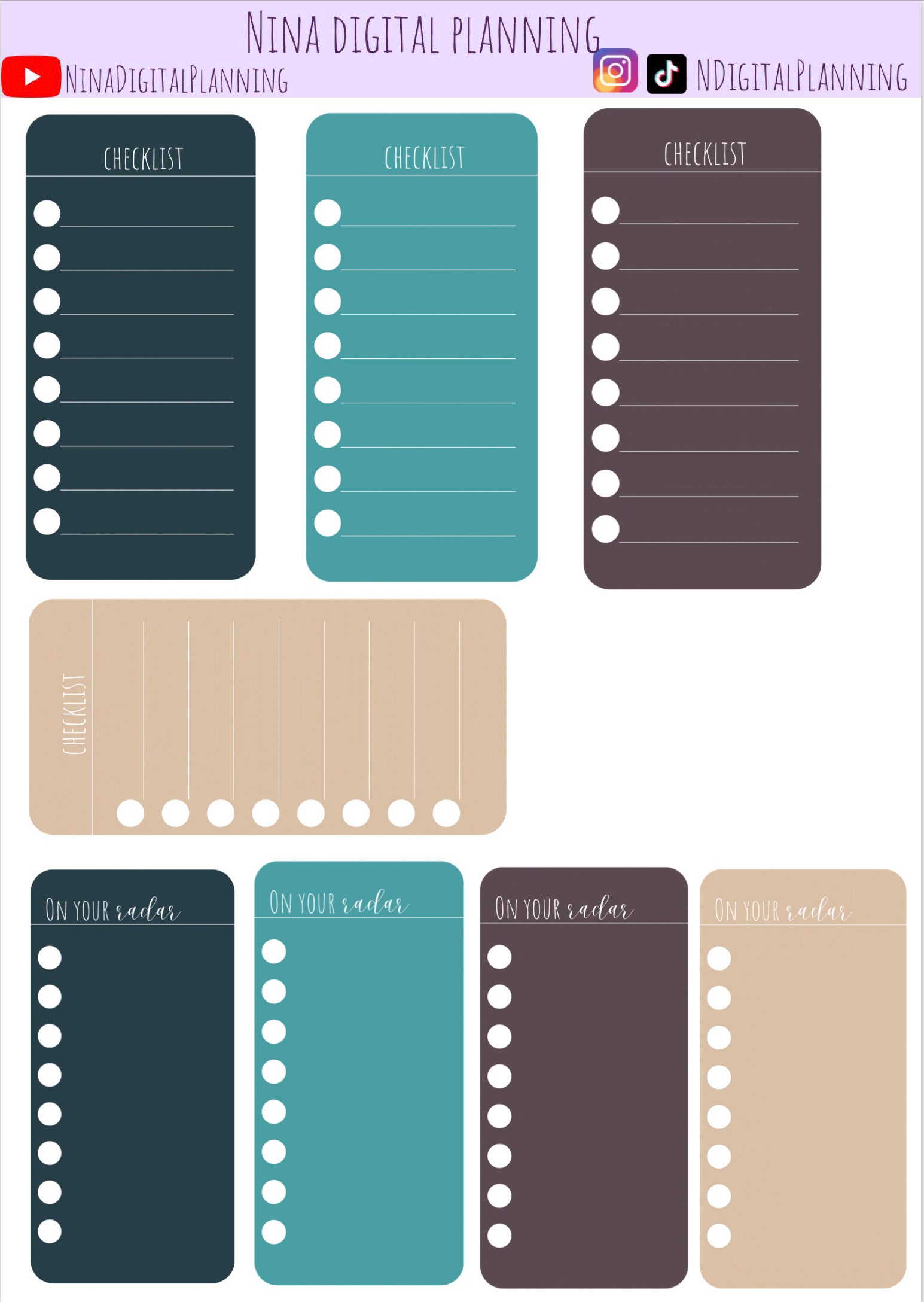 Shape Widgets for Digital Planner - Etsy