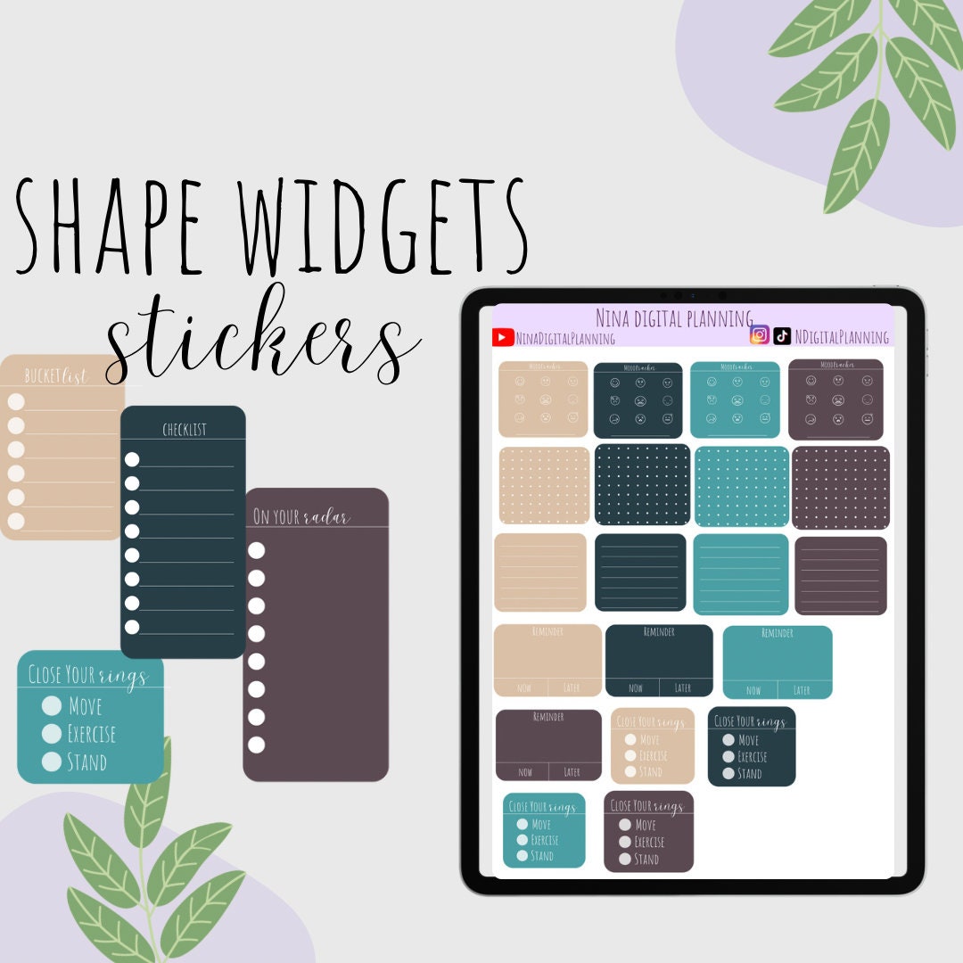 Shape Widgets for Digital Planner - Etsy