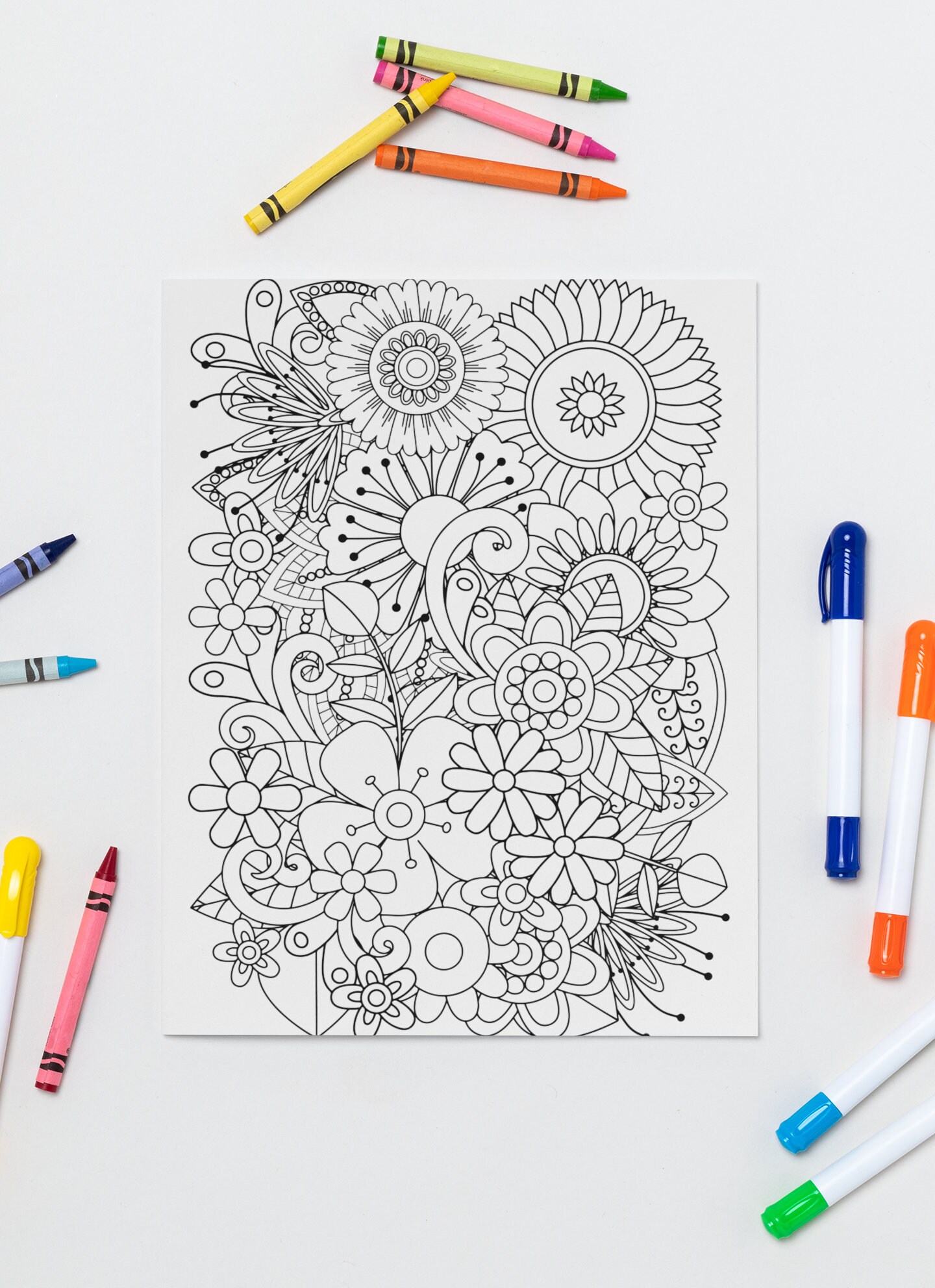 Coloring Book of Zentangle Flowers - Etsy