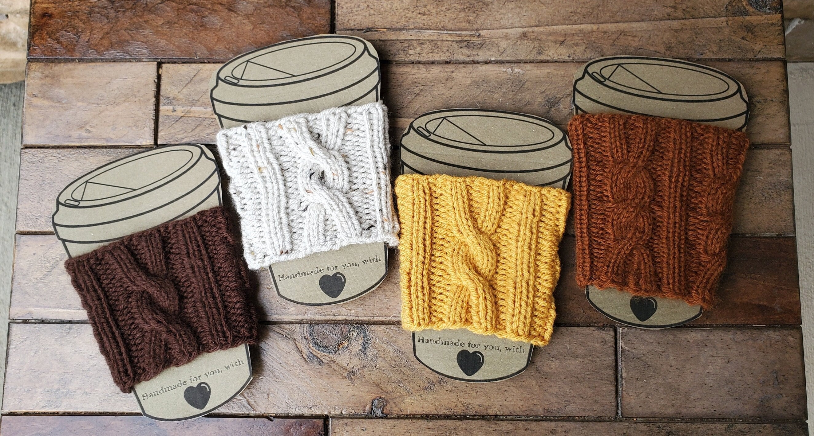 Knit Cup Cozy, Coffee Sleeve, Tea Boba Gift, Teacher Gift, Hand Knit ...