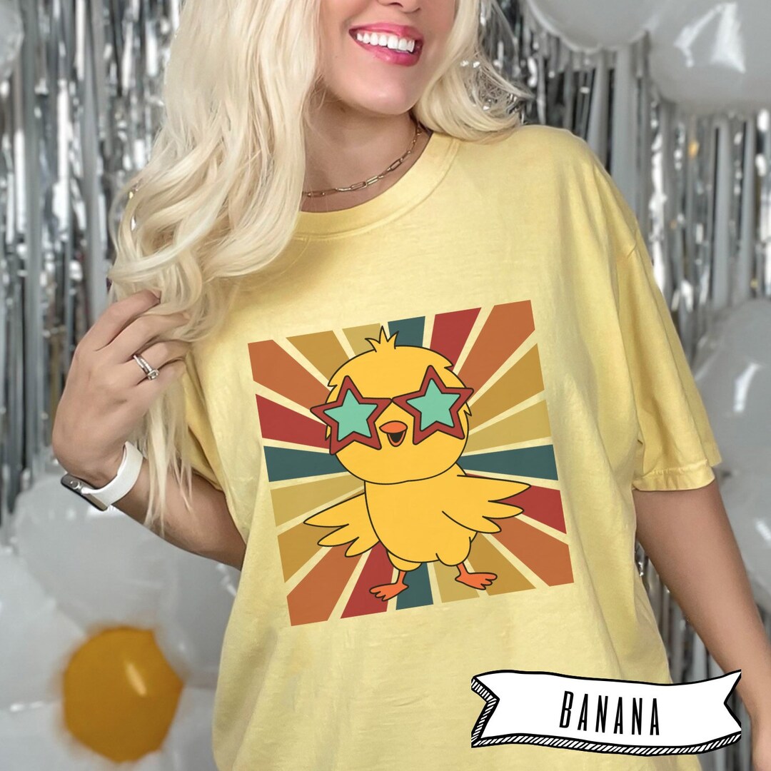 Retro Groovy Easter Chick Shirt, Vintage Style Easter Shirt, Trendy ...