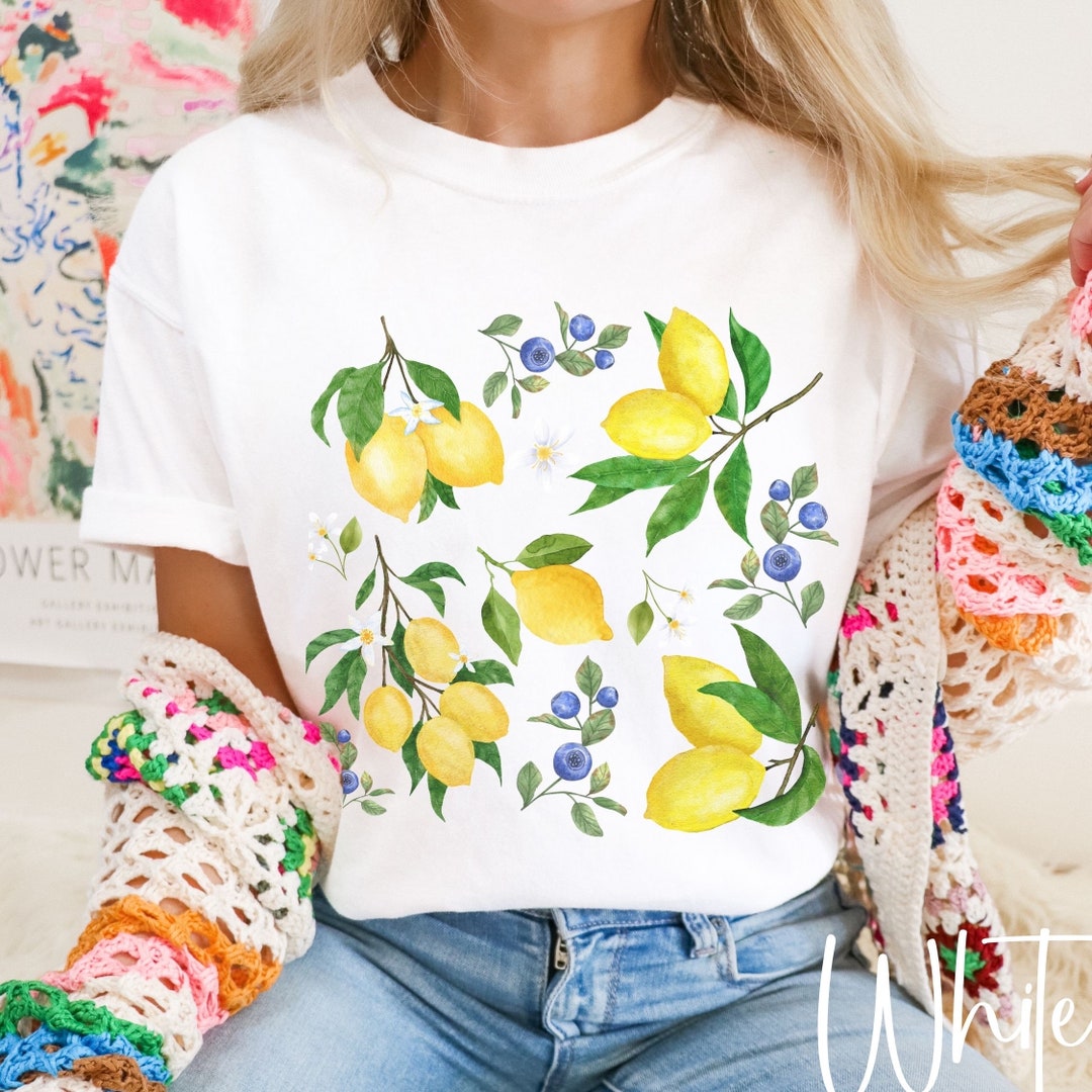 Lemon Comfort Colors Shirt, Cottagecore Tshirt, Retro Lemons Graphic ...