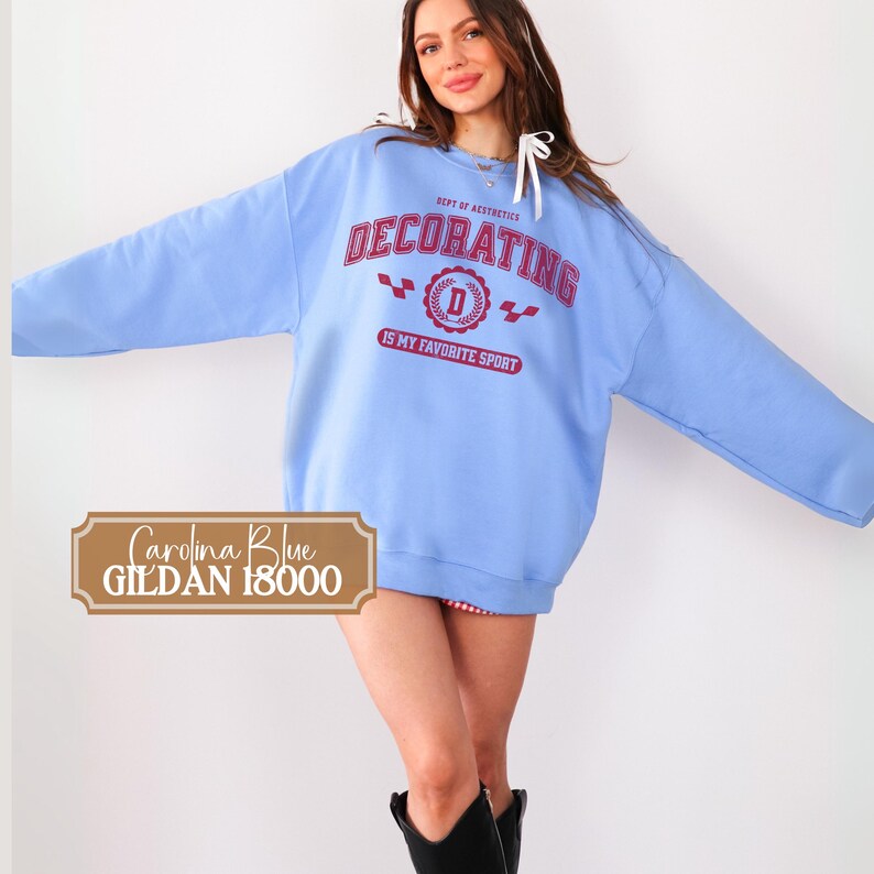 Holiday Decorating Sweatshirt, Funny Crewneck for Christmas Decorator ...