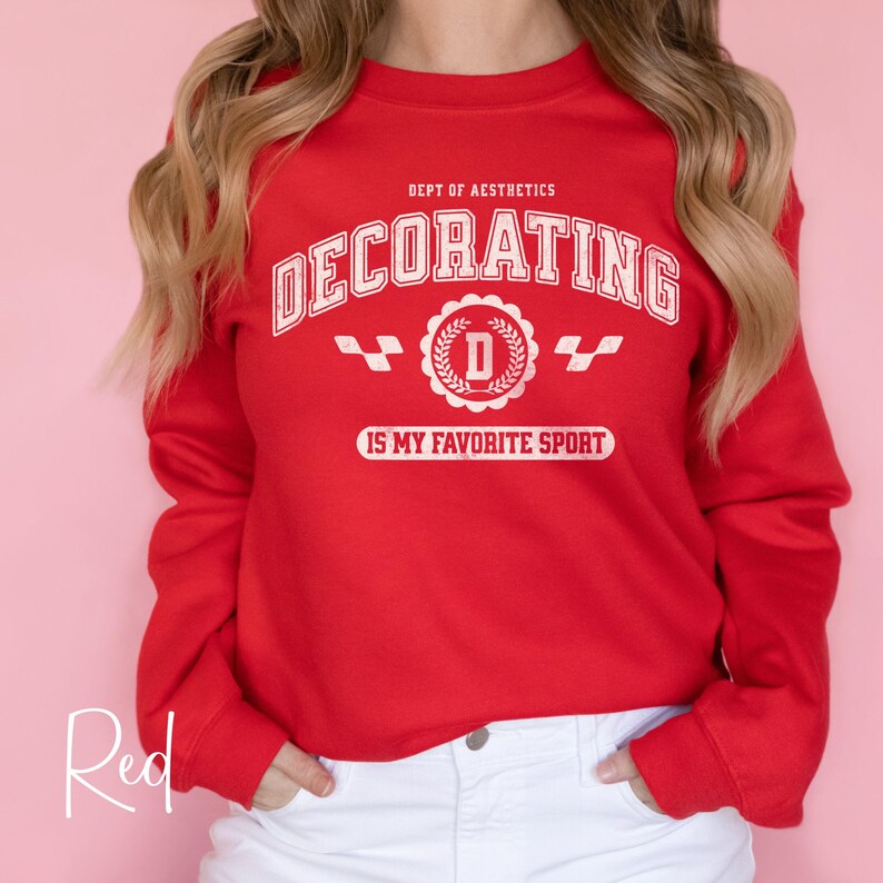 Holiday Decorating Sweatshirt, Funny Crewneck for Christmas Decorator ...