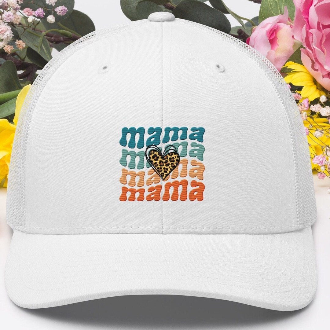 Retro Mama Hat, Trendy Mama Embroidered Hat, Leopard Mama Hat, Sporty ...