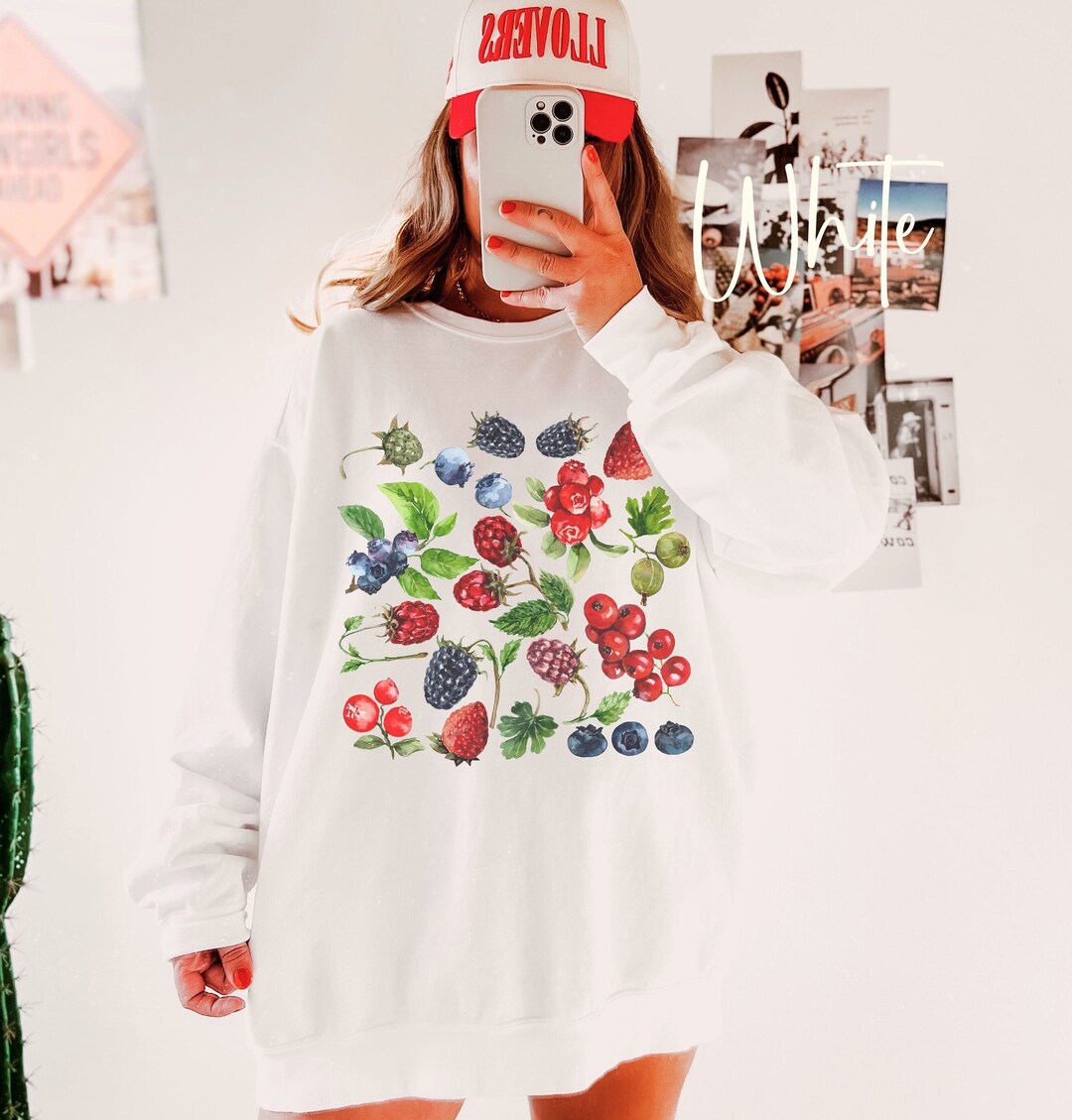 Strawberries Comfort Colors Sweatshirt, Fruit Lover Sweater, Summer ...