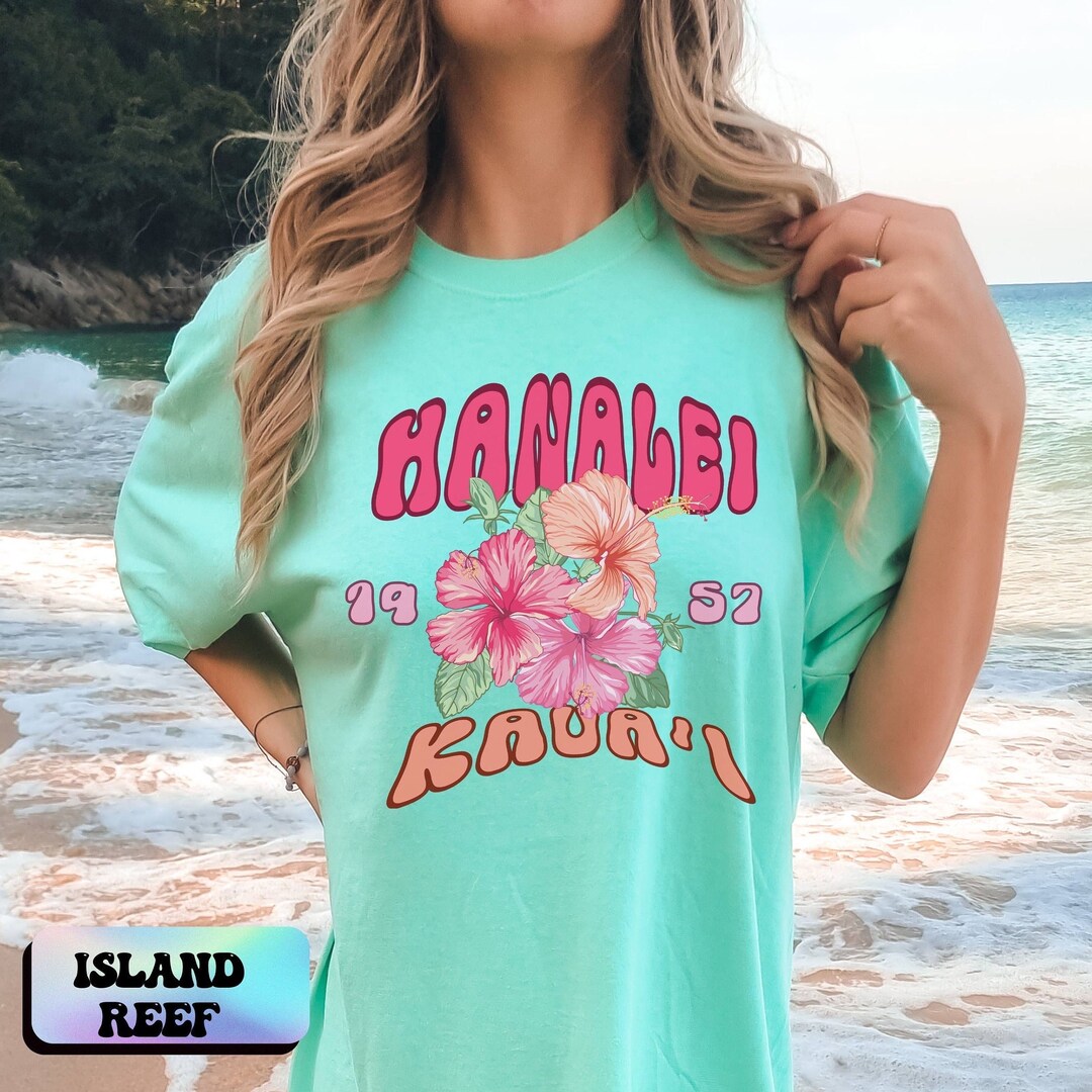 Hawaii Shirt, Hanalei Tshirt, Retro Kauai Tee, Islands Tee, Womens ...