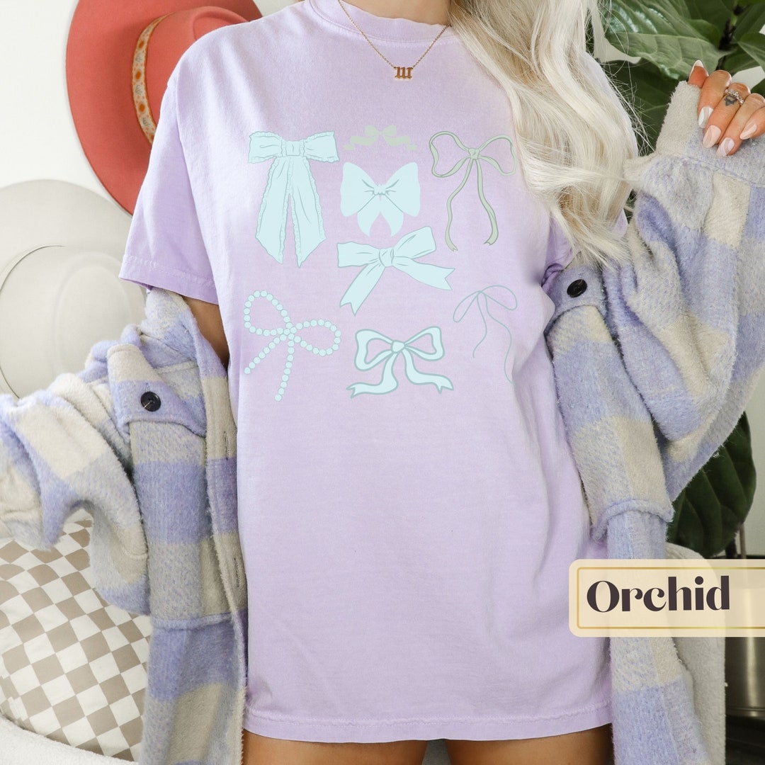 Coquette Blue Bows Shirt, Coquette Aesthetic, Preppy Coquette Bows Tee ...