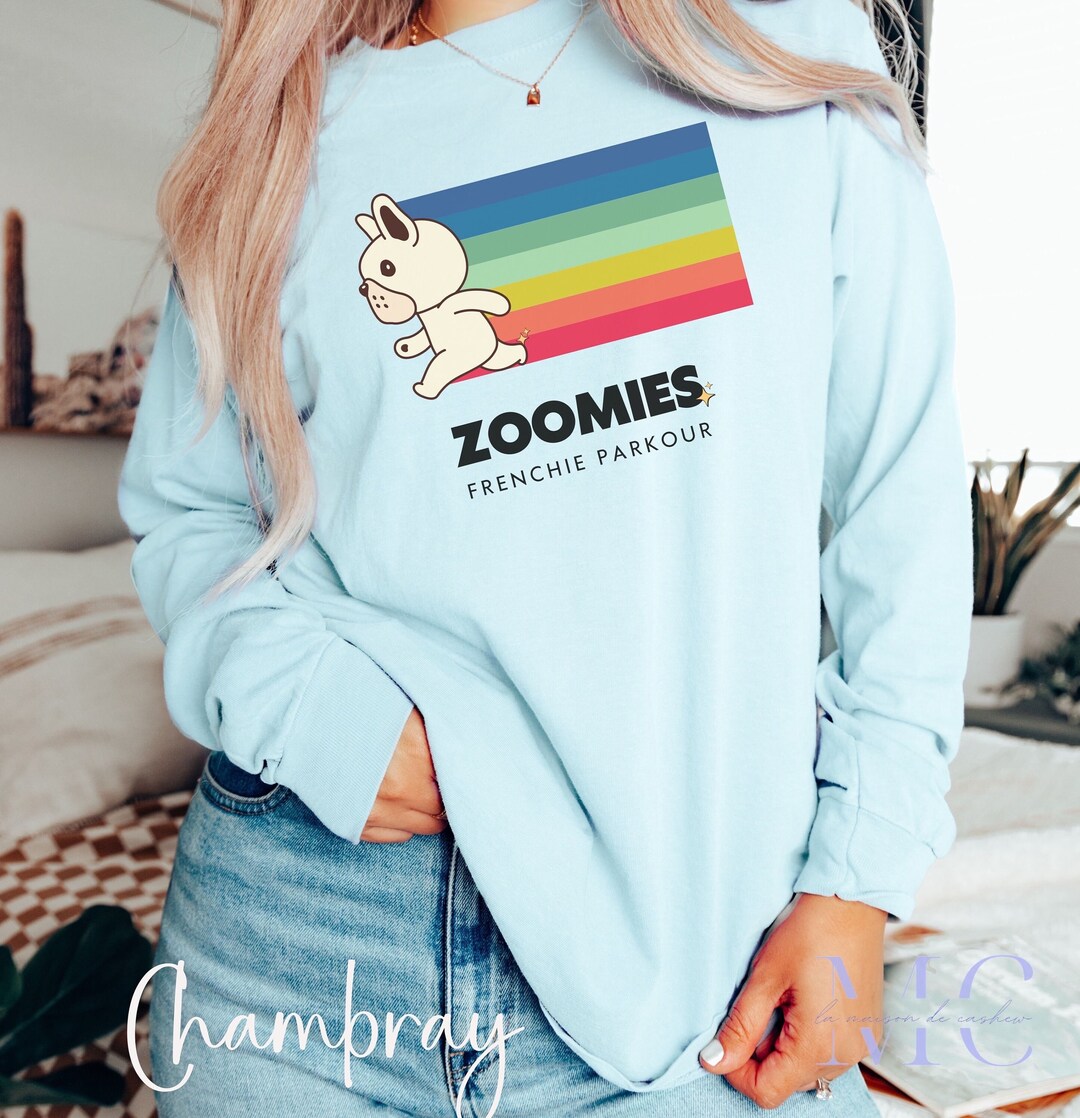 Retro Frenchie Zoomies Long Sleeve Shirt: French Bulldog Lover Gift - Etsy