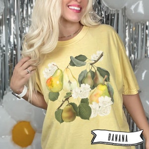 Pear Shirt, Botanical Comfort Colors Tshirt, Cottagecore Pears T-shirt ...