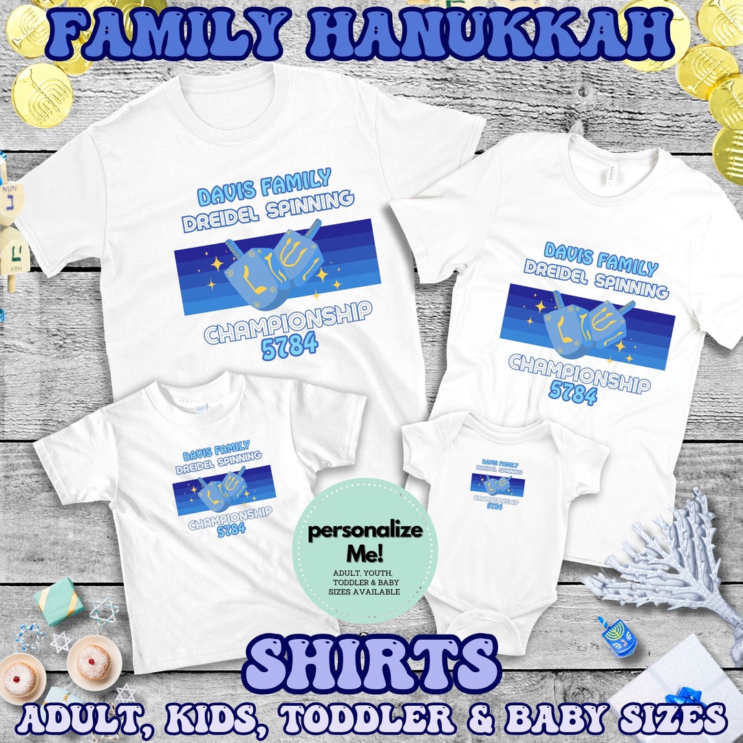 Custom Hanukkah Family Shirts: Personalized Dreidel Matching Tees - Etsy