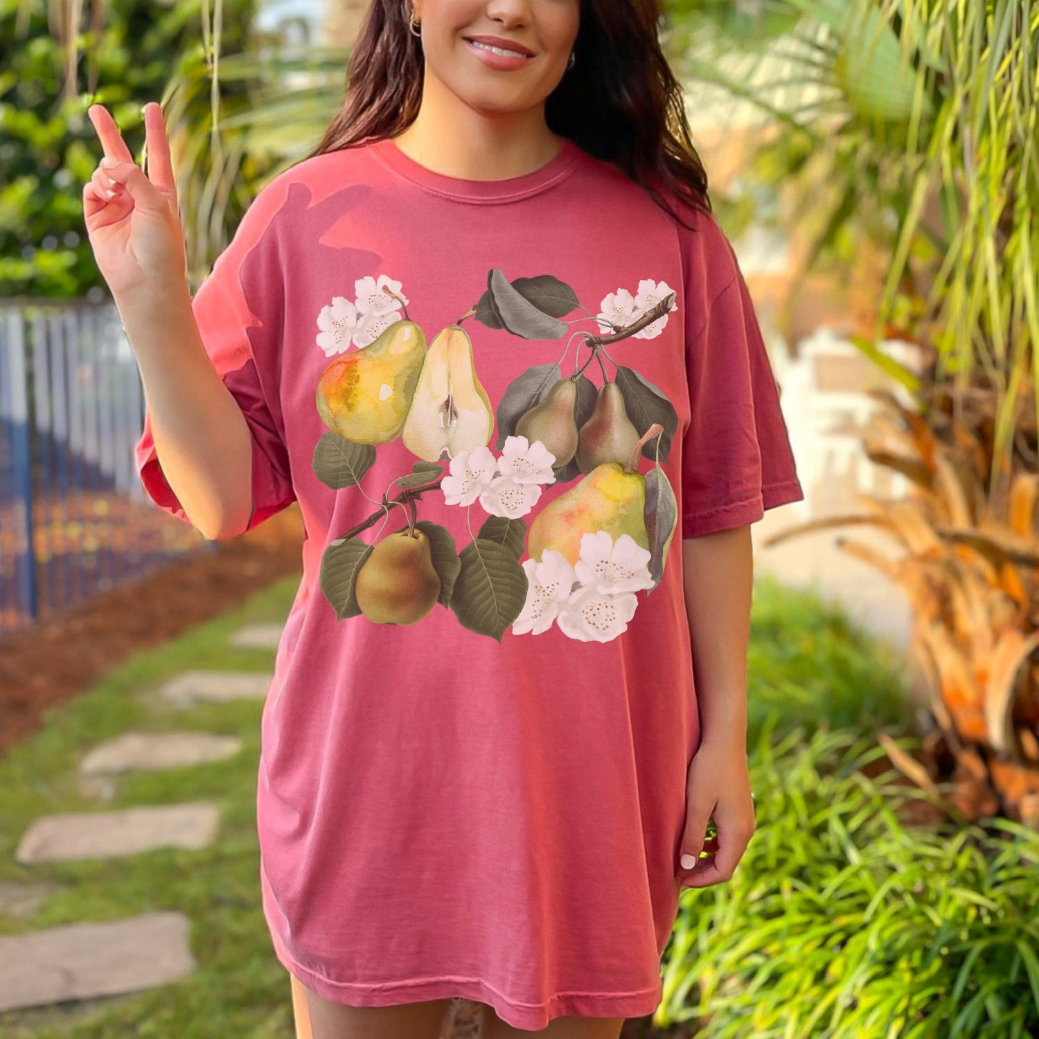 Pear Shirt, Botanical Comfort Colors Tshirt, Cottagecore Pears T-shirt ...