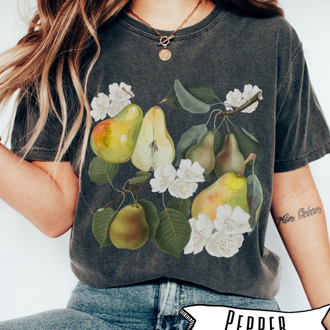 Pear Shirt, Botanical Comfort Colors Tshirt, Cottagecore Pears T-shirt ...