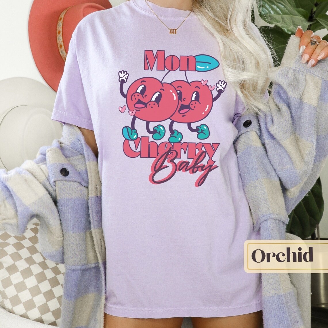 Retro Cherry Comfort Colors Shirt, Mon Cherry Baby T-shirt, Vintage ...