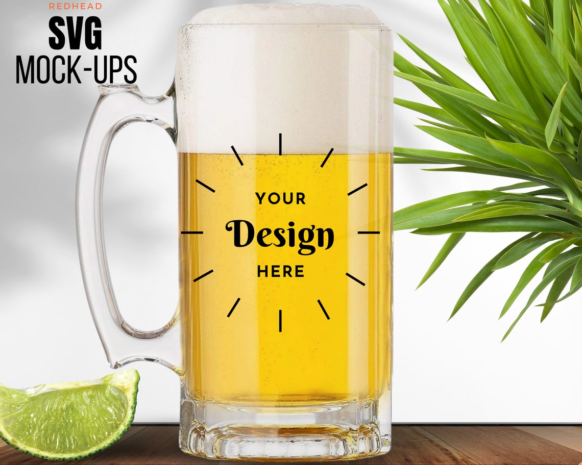 Beer Mug Clear Glass Cup Mockup Beer Mockup Add Your Own - Etsy