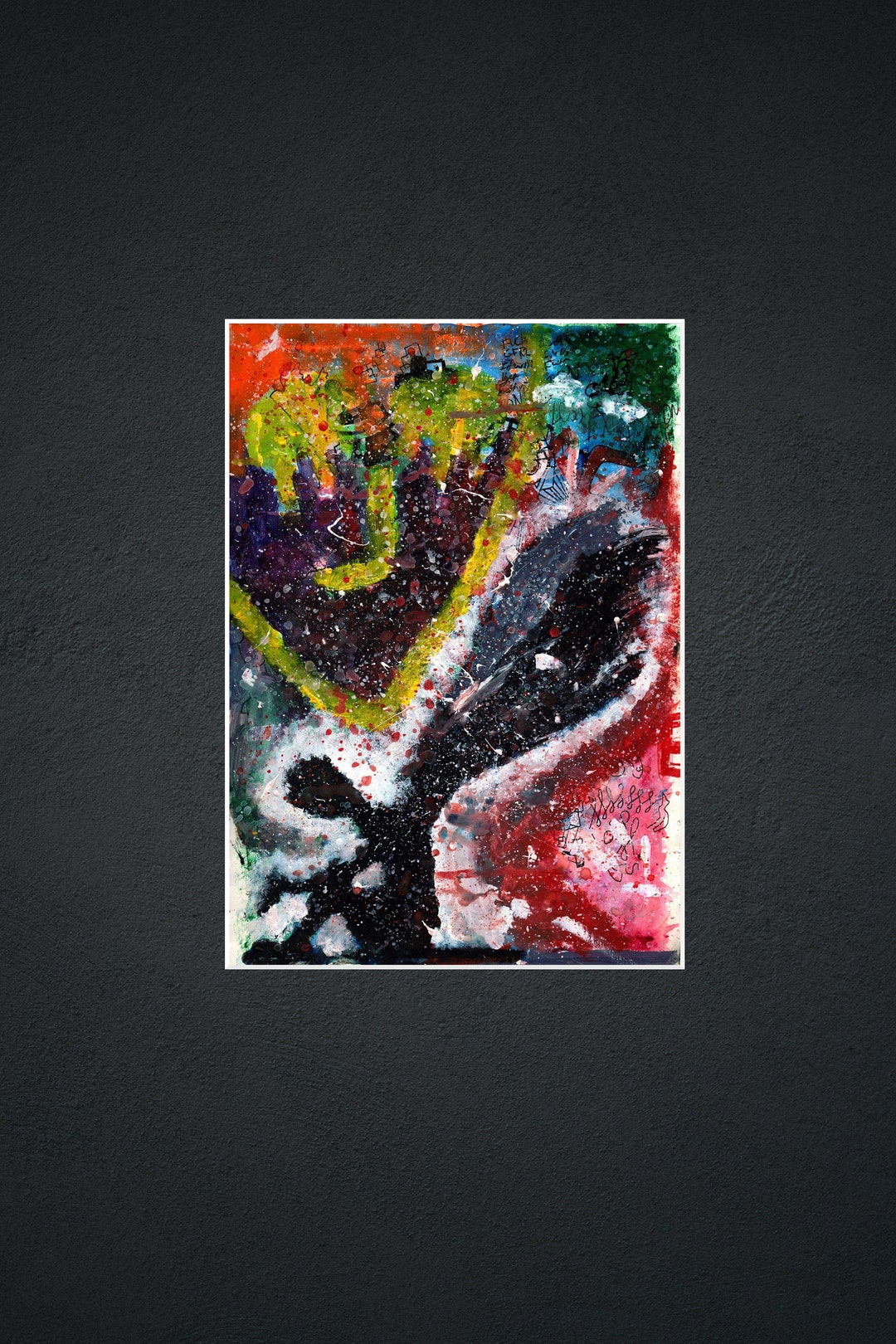 FALLEN ANGEL Art Print 8.5" X 11", Splatter Paint, Expressionism, Angel ...
