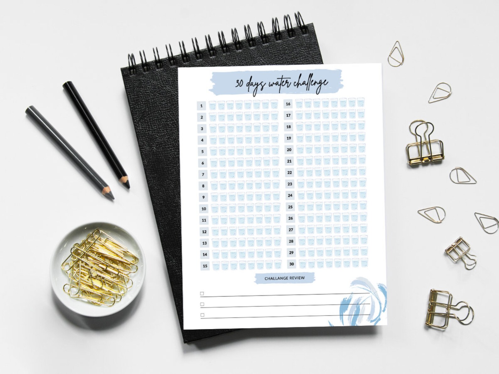 30 Day Water Tracker Printable, Daily Water Intake Log, Printable Water ...