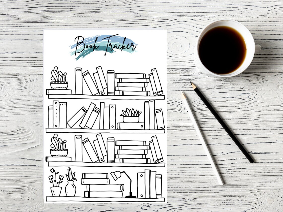 Printable Book Tracker, Bookshelf Tracker, Reading Log, Printable Book ...