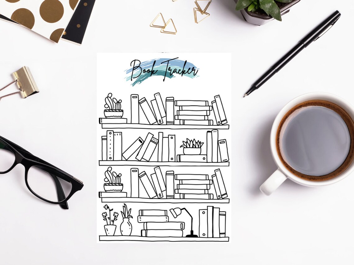 Printable Book Tracker, Bookshelf Tracker, Reading Log, Printable Book ...