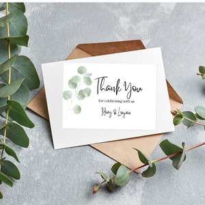 Eucalyptus Thank You Card Template Editable Digital Thank You | Etsy