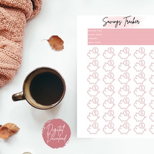 Printable Savings Tracker, Printable Spending Tracker, Pink Tracker ...