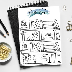 Printable Book Tracker, Bookshelf Tracker, Reading Log, Printable Book ...