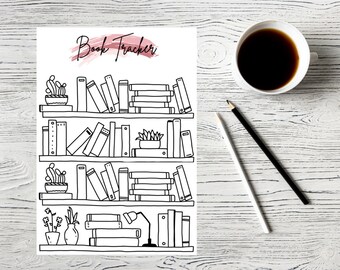 Reading Tracker, Book Tracker, Bookshelf Printable, Reading Printable ...