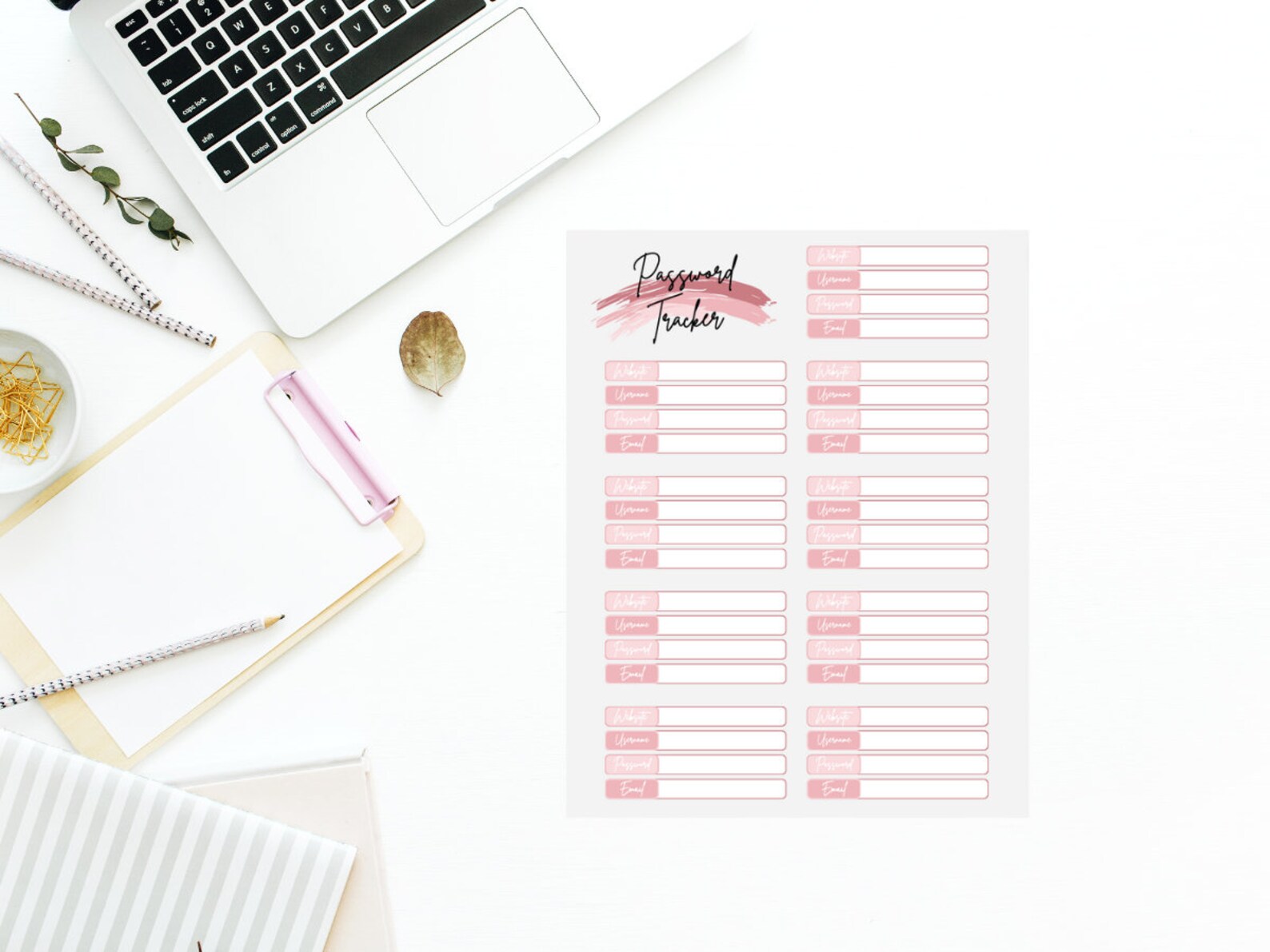 Printable Password Tracker, Password Log, Digital Download, Password ...