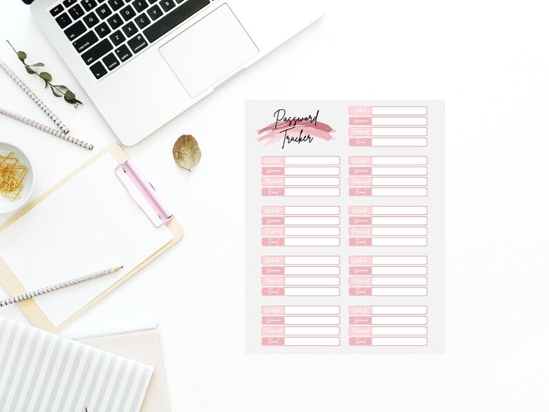 Printable Password Tracker, Password Log, Digital Download, Password ...