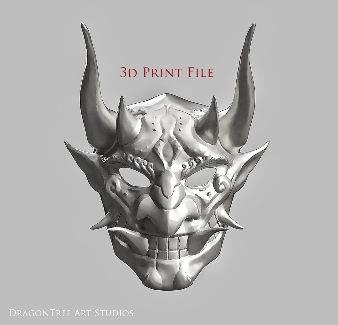 3d Printable Oni Mask Downloadable File - Etsy
