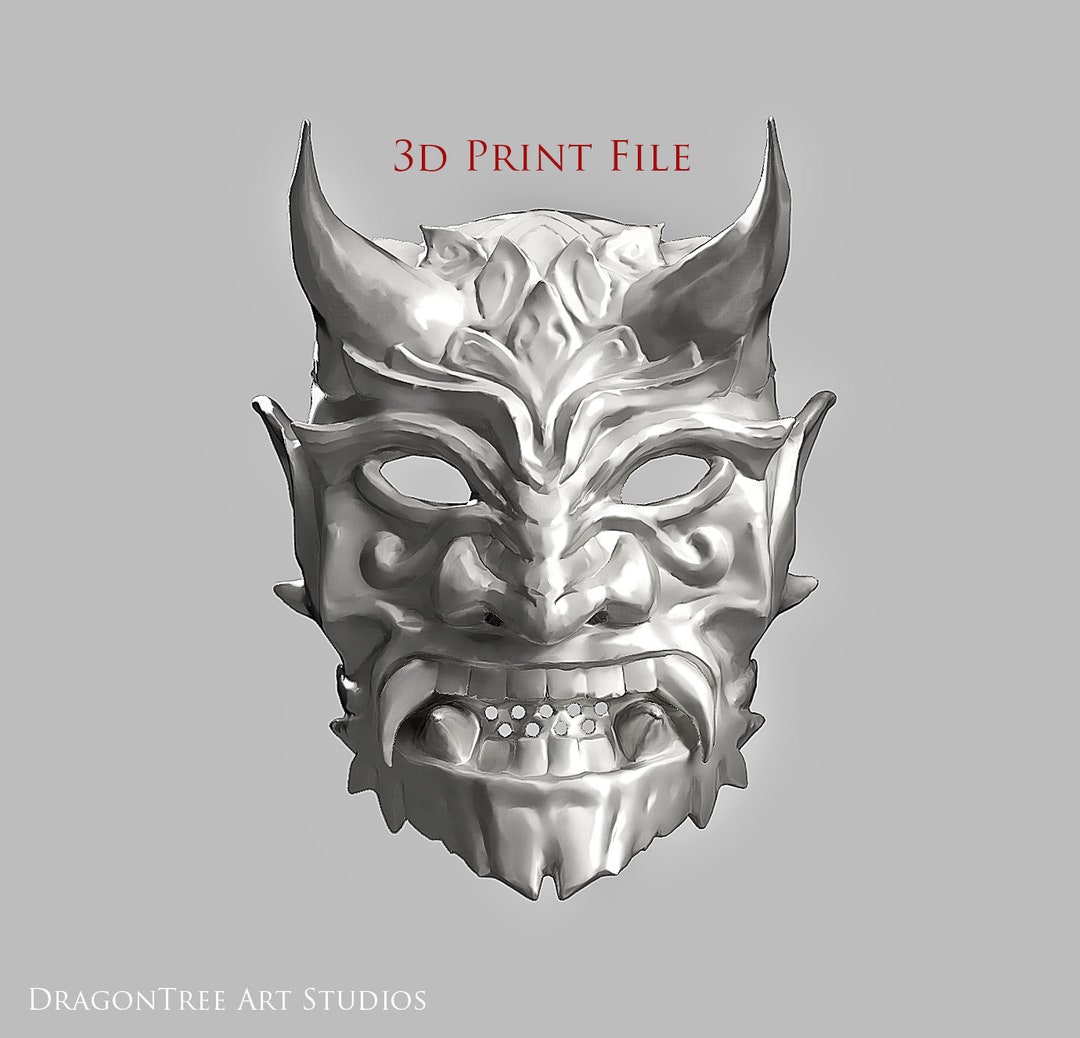 3d Printable Oni Mask Downloadable File - Etsy