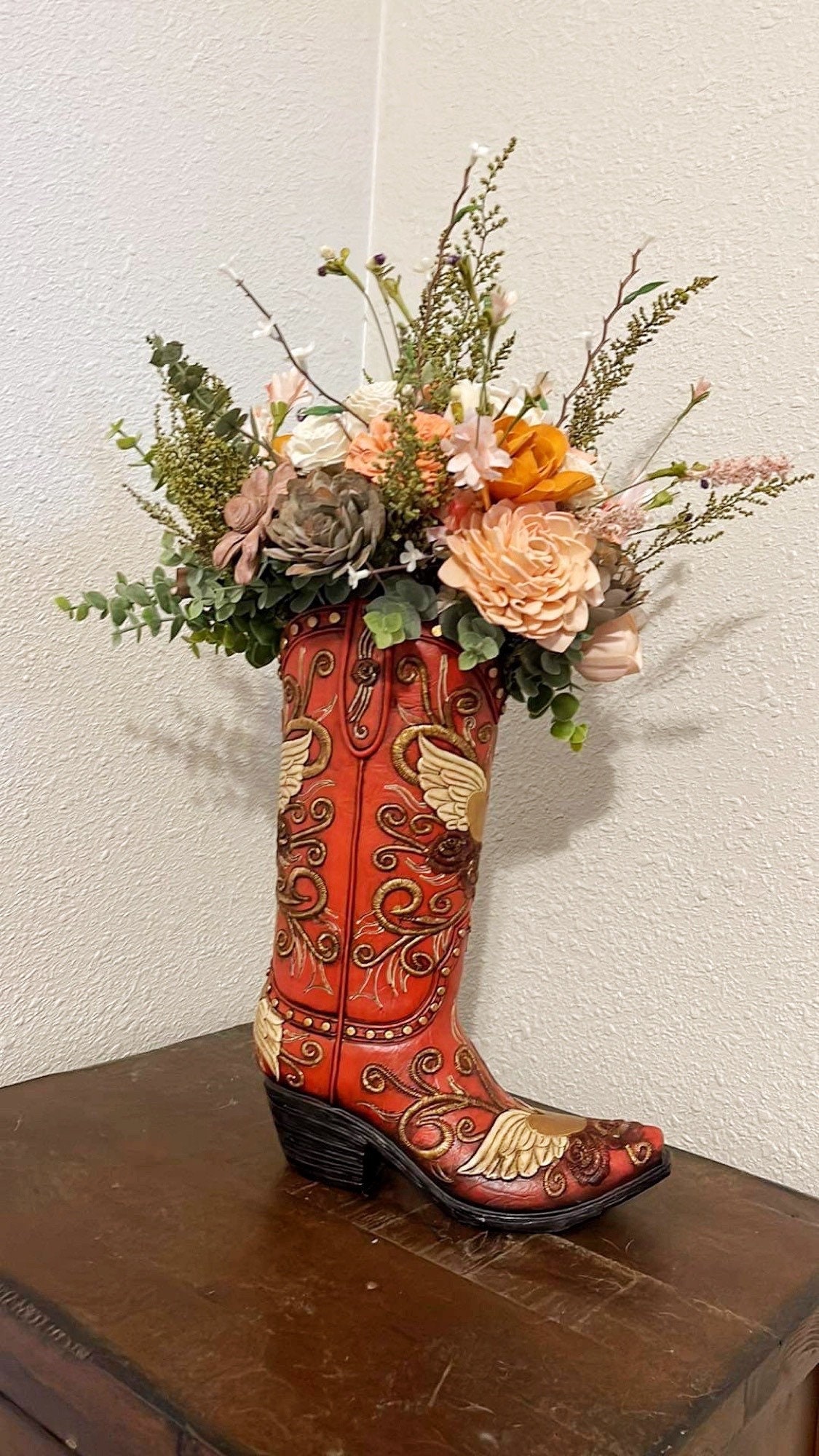 Boot Floral Arrangement - Etsy